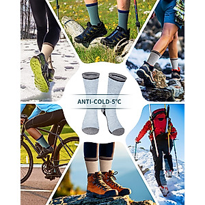 TENYSAF Wool Hiking Socks for Men - Women Lightweight Crew Merino Wool Socks with Cushion for Camping Hunting Work,3 pack