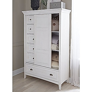 BOWERY HILL Modern Wood Relaxed Traditional Soft White Sliding Door Chest