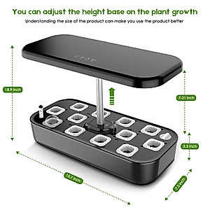 Hydroponics Growing System, EZORKAS 12 Pods Indoor Herb Garden Starter Kit with LED Grow Light, Smart Germination Kit Garden Planter for Family Home Kitchen with Cycle Timing Function