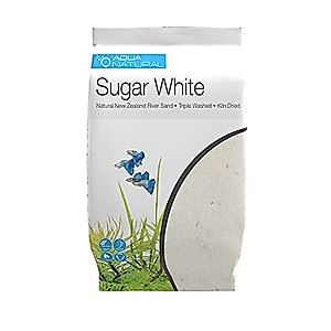 AquaNatural Sugar White Sand 10lb Substrate for aquascaping, Aquariums, vivariums and terrariums