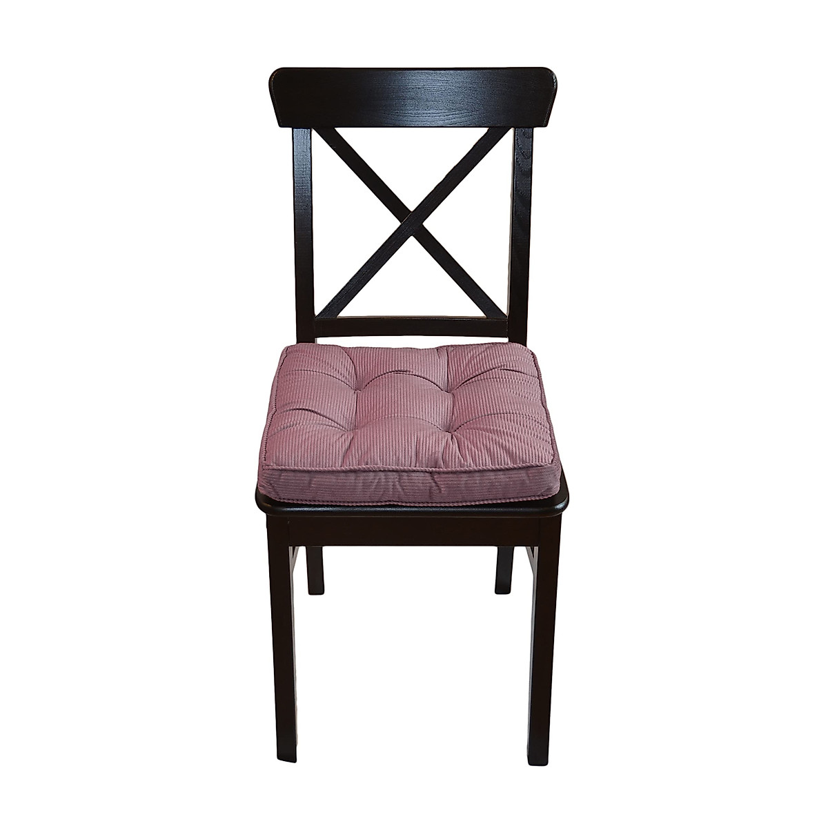 My Infinity Store Square Soft Tufted Velvet Corduroy Chair Pad Seat Cushion for Kitchen Bar Stool Dining Room Stadium Seat Reversible Portable with Handle Size 15.5 in (Navy, 1)