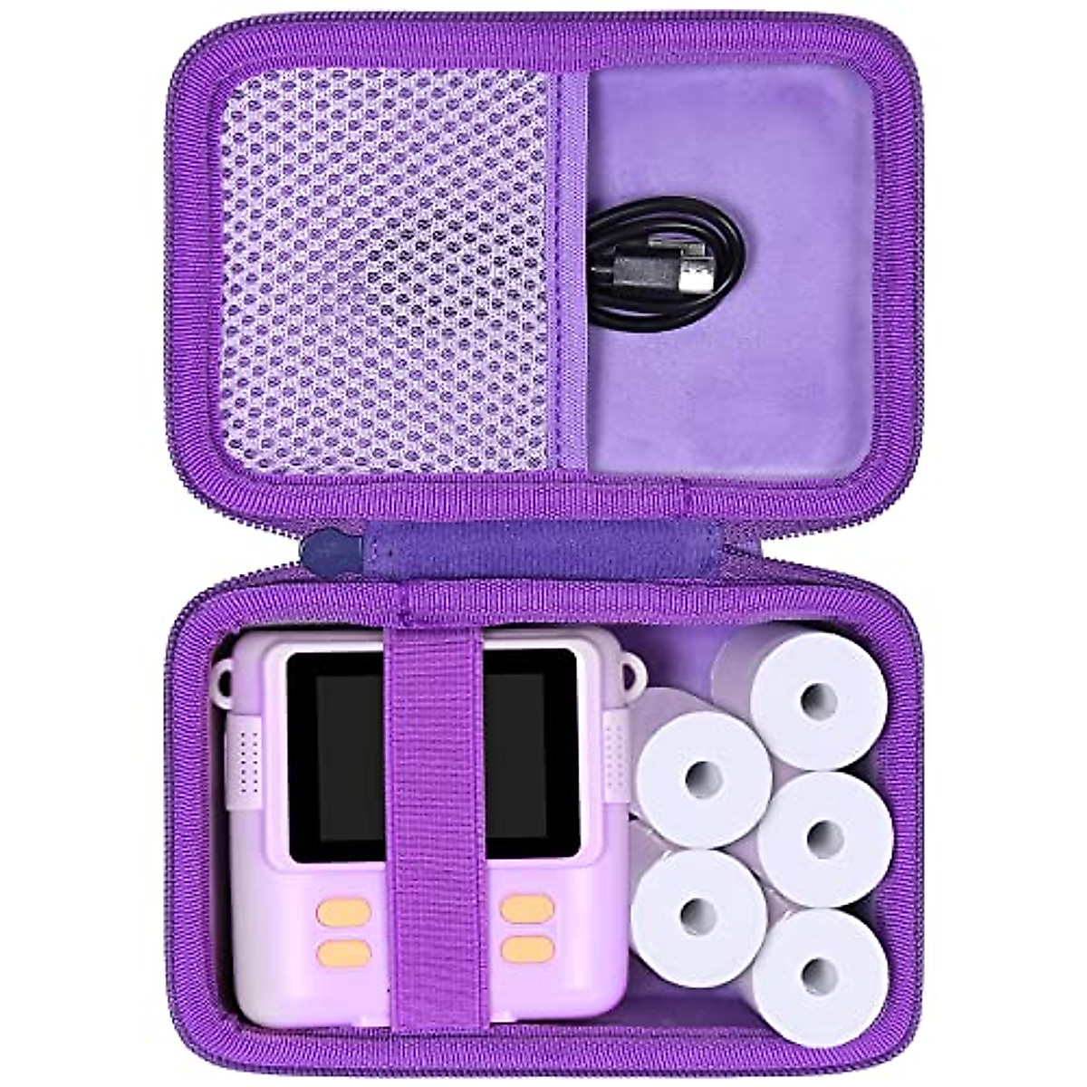 Aenllosi Kids Camera Case for Anchioo/for ESOXOFFORE Instant Print Camera Toys,Kids Selfie Digital Camera Photo Paper & Color Pen Holder (Purple,Case Only)