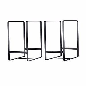 SUNFICON Large Plate Holders 2 Pack Upright Cabinet Dish Organizers Metal Plate Dish Drying Racks Stands Racks for Countertop and Cupboard Black