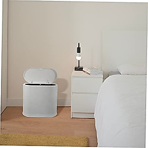 OFFSCH Crevice Trash Can Litter Trash Can Rubbish Bin Decorative Trash Bin Bedroom Garbage Can with Lid Recycling Containers Mini Decor Narrow Spaces Container Bin Office Dustbin White Pp