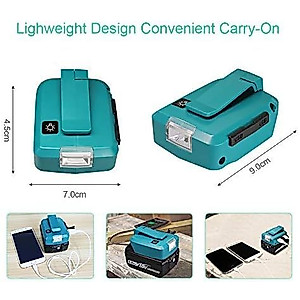 USB ADP05 Power Source for Makita 18v Battery Charger with 2 USB Ports and LED Light for 14.4v ~ 18v Battery Lithium-Ion