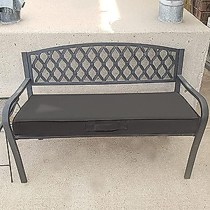 Faible Poisson Outdoor Cushion Covers, 36 x 18 Inch Water Resistant Bench Cushion Cover with Handle and Anti-Slip Straps Replacement Cushions Covers for Patio Backyard Furniture, Dark Grey