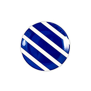 Camco Blue and White Nautical Design 12 Piece Dishware Set- Includes Marine Style Plates and Bowls | Perfect Boating, Sailing, Fishing, The Beach and More | Melamine Material -(41951)