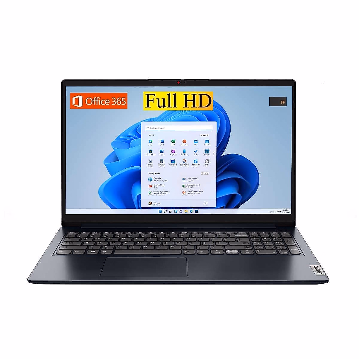 Lenovo 2022 Newest Ideapad Slim Laptop: 15.6" FHD Display, 4-Core Intel Pentium N6000, 12GB RAM, 512GB SSD, 1-Year Office 365 Personal, UHD Graphics, WiFi6, Bluetooth, DolbyAudio, Win11S, TF