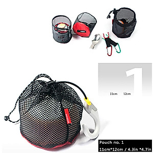Vikodah Drawstring Bags, Nylon Cinch and Ditty Stuff Pouch,Mesh-Stuff-Sack for Camping Travel Gym Sports Storage 5-in-2