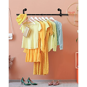 MUZIK 45 Inch Industrial Pipe Clothes Rack, Heavy Duty Wall Mounted Garment Rack, Multi-Purpose Hanging Rod For Closet Bathroom Cabinet Boutique Clothing Store Hanging Clothes