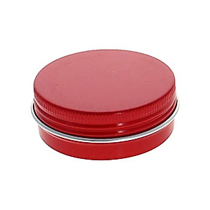 Othmro 12pcs 1oz Metal Round Tins Aluminum Tin Cans Containers with Screw Lid, 50 * 20mm(DxH) Red tin cans for Salve, Spices, Lip Balm, Tea or Candies 30ml