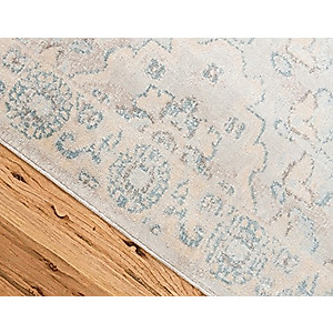 Unique Loom Paris Collection Pastel Tones Traditional Distressed Gray Area Rug (9' 0 x 12' 0)