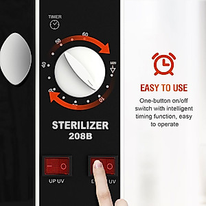 UV Sterilizer Cabinet. Dual Lamp Ultraviolet Disinfection Cabinet with Timer Setting, Suitable for Sterilization and Disinfection of Various Items