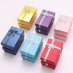 MTXTOP 12pcs Exquisite Cardboard Jewelry Gifts Boxes for Display Earrings, Necklaces, Rings, Bracelets in Assorted Colors (Mix Color 002)