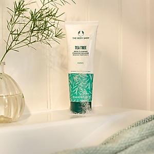 The Body Shop Tea Tree Skin Clearing Foaming Cleanser – Purifying Face Wash For Oily, Blemished Skin – Vegan – 4.2 Fl Oz - Packaging May Vary
