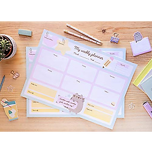 Official Pusheen A3 Desk Pad with Daily, Weekly and Monthly Calendar, Desktop Planner, Desktop Note Pad, 54 Undated Tear Off Sheets, 11.7 x 16.5 inches, To Do List - Kawaii Stationery (A3 SIZE)