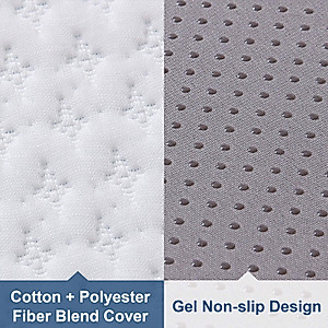 GOHOME Tri-Folding Mattress - Portable Futon Mattress for Children and Adults, Foldable Floor Mattress with Non-Slip Bottom for Back Pain Relief, Full 52"x74"x6"