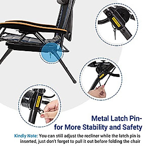 Coastrail Outdoor Zero Gravity Chair with Shade, 400lbs Capacity Mesh Back Padded Reclining Lounge Chair Plus Cup Holder, Table for Yard Patio Lawn Blue