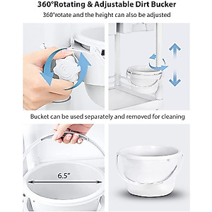 Mobile Trolley Cart, 2 Tier Heavy Duty Rolling Utility Cart with 360° Rotate Wheels, Medical Mobile Trolley Cart with Dirt Bucket & Drawer Spacious Beauty Salon Rolling Cart