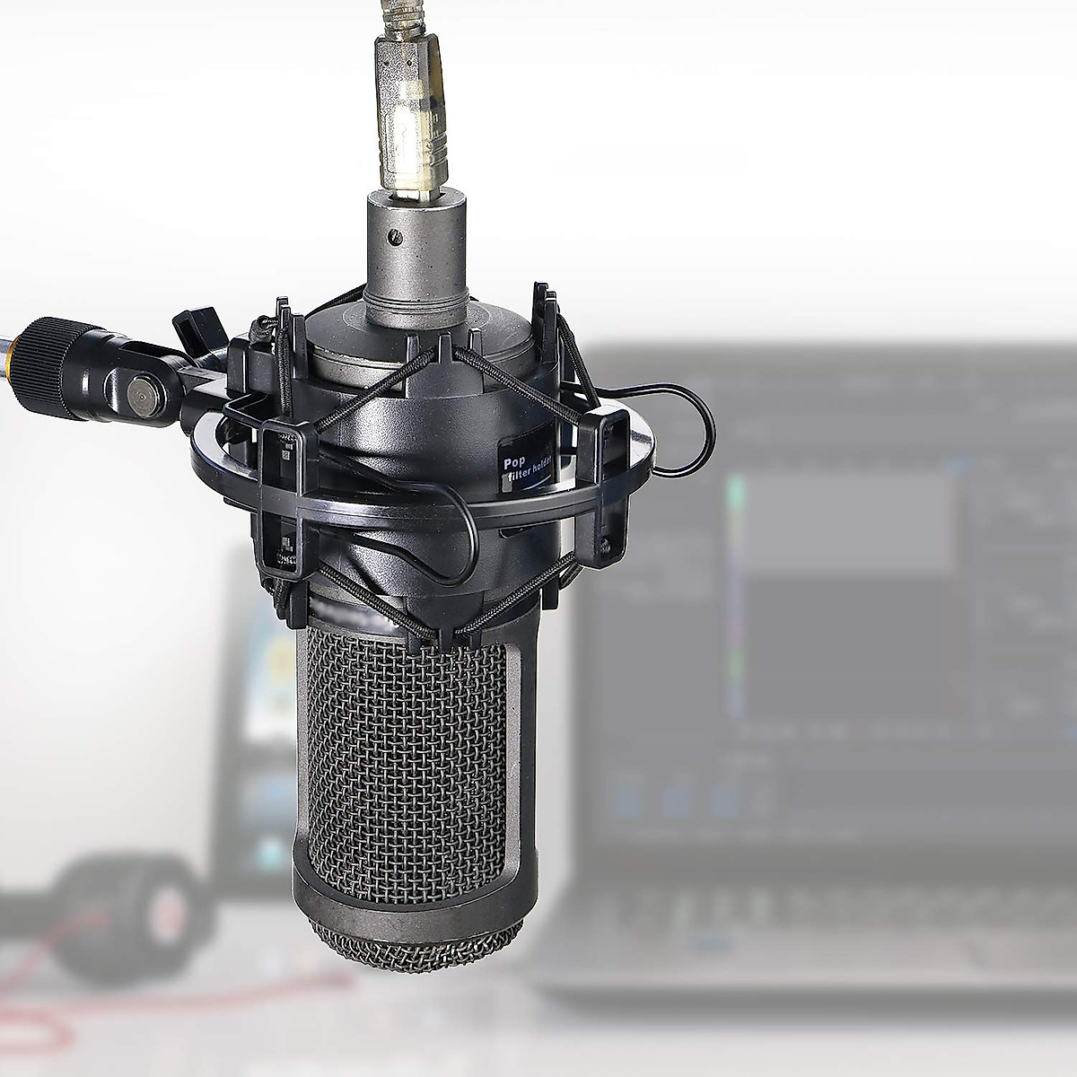 AT2020 Shock Mount - Microphone Mounts Reduces Vibration Noise and Shockmount Improve Recording Quality for Audio Technica AT2020 AT2020USB+ AT2035 ATR2500 AT4040 Condenser Mic by YOUSHARES