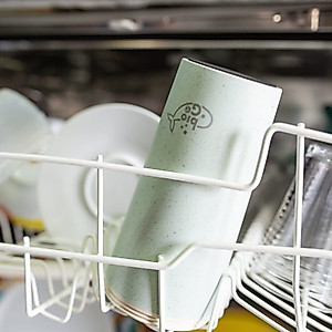 bioGo Reusable Coffee Cups - Faded Pink & Pastel Gray - 16oz x 2 - Microwave & Dishwasher Safe - Perfect for Couples