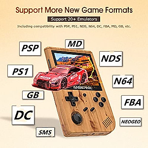 RG351V Handheld Game Console 64G TF Card, Open Source System with WiFi Online Sparring 2500 Classic Games Support PSP / PS1 / N64 / NDS 3.5inch IPS Screen Retro Game Console