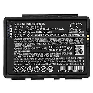 VI VINTRONS Battery for Honeywell CT50, CT60, CT60XP, CT60XP NI, Dolphin CT60, Dolphin CT65, 318-055-012,