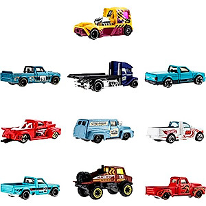 Hot Wheels 10-Pack, Set of 10 Toy Trucks in 1:64 Scale, Mix of Officially Licensed & Unlicensed (Styles May Vary) [Amazon Exclusive]