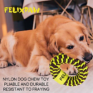 FELIXPAW Dogs Annular Toy Sensitive Colors and Protruding Shape Modeling Design Stimulate Dogs Long Time Playing Easier to Cleaning Teeth,for Small & Medium Dogs Training and Playing,Nylon