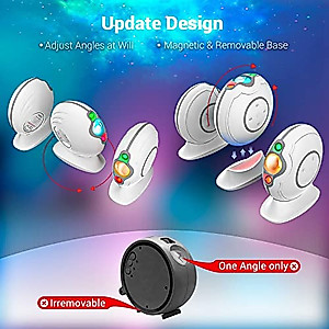 AIRSEE Star Projector Galaxy Light, Cordless Adjustable LED Laser Galaxy Projector with Remote Control & Timer, Magnetic Night Light Projector Valentine's Gifts for Party, Gaming Room, Bedroom Decor