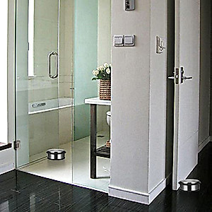 Sumnacon 2Pcs Heavy Duty Door Stoppers No Drill, Sturdy Stainless Steel Floor Door Stops with Anti-Skid Rubber - Decorative Metal Doorstops for Home Office Commercial Industrial, Silver