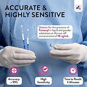 Fentanyl Test Kit | Includes 5 Fentanyl Test Strips | Signify Analytics Ultra-Sensitive Fentanyl Test Strips for Drug Testing | Fentanyl Testing Strips for Pills, Powders, and Liquids