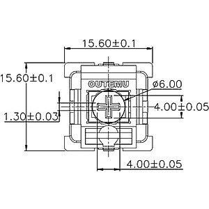 XuanGui OUTEMU (Gaote) Keyboard Switches, Black/Red/Brown/Blue Switches 3 Pin Keyswitch DIY Replaceable Cherry MX Equivalent Switches with Switch Puller for Mechanical Gaming Keyboard, 20 Pack