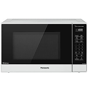 Panasonic NN-SN65KW Microwave Oven with Inverter Technology, 1200W, 1.2 cu.ft. Small Genius Sensor One-Touch Cooking, Popcorn Button, Turbo Defrost-NN-SN65KW-(White)