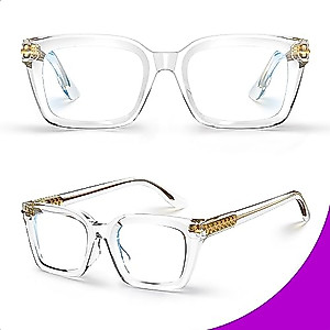 VISOONE Progressive Multifocal Reading Glasses Spring Hinge Blue Light Blocking for Women and Men readers 1.5x