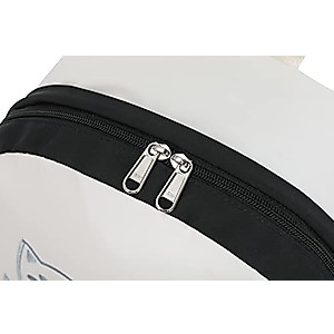 Teecho Backpack Purse for Women Student School Bag Cute Laptop Backpack for Youngsters White with Black