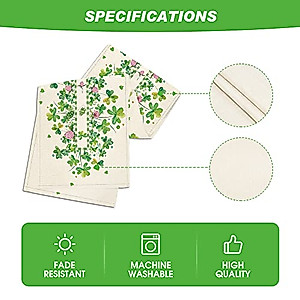 Artoid Mode Shamrocks Flower St. Patrick's Day Table Runner, Seasonal Holiday Kitchen Dining Table Runner for Home Party Decor 13x72 Inch