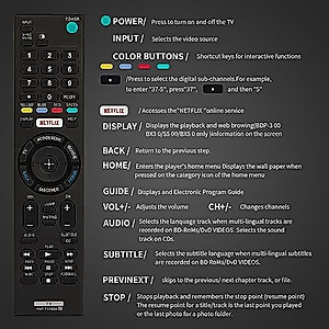 ENZODOTS® Newest Universal Remote Control RMT-TX100U for All Sony LCD LED 2K 4K UHD and Bravia Smart TVs with Netflix & Home Buttons
