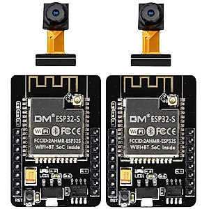 Aideepen 2PCS ESP32 DC 5V Dual-core WL with OV2640 Camera TF Card Module+ESP32-CAM +Antenna +IPEX to RP-SMA