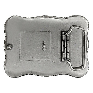 H8143 Western Antique Silver Texas Longhorn Steer Head Belt Buckle (Antique Silver)