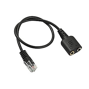 LBSC Headset Adapter RJ9 Male to 3.5mm Female Headset Phone MIC Audio Splitter Adapter Cable 2 Pack (RJ9 Male to 3.5mm)