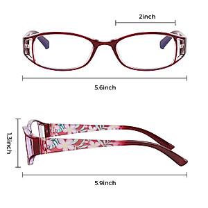 WALMXX 6 pairs Reading Glasses, Women Fashion and elegant anti-blue light HD resin old Reading Glasses (2 red 2 black 2 purple, 2, multiplier_x)