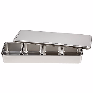 Stainless Yakumi Pan/Seasoning Container w/4 Compartments