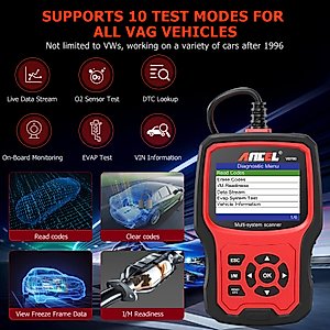 ANCEL VD700 with ANCEL Protective Case Storage Bag All System OBD2 Scanner with 8 Special Functions Fit for VAG Vehicles Diagnosis Code Reader
