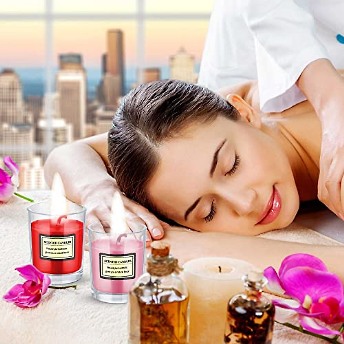 30 Pieces Scented Candles Gift Set with 10 Fragrances Aromatherapy Soy Wax Glass Jar Candle 1.8 oz Votive Candles for Home Wedding Holiday Anniversary Decoration