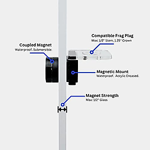Oceanbox Designs CoralOne™ Magnetic Solo Frag Rack (Clear, 4 Pack), Single Frag Rack, Reef-Safe No-Rust 100% Waterproof Magnets, Made in USA