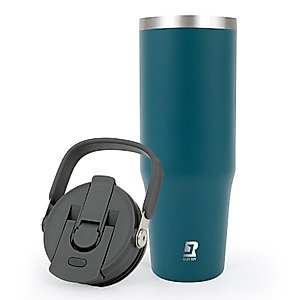 Riley Joy 32 oz 2.0 Stainless Steel Tumbler with Leak-Proof Lid and Straw, Double-Wall Vacuum Insulated Travel Mug for Coffee, Iced Tea, or Water - Ideal for Commutes and Outdoor