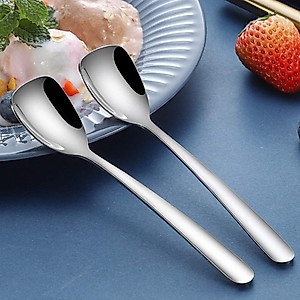 Wenkoni Small Ice Cream Spoons, Dessert Spoons,Shovel Cake Spoons 18/8 (SUS 304) Stainless Steel 5.9inch spoons,5 pcs Set