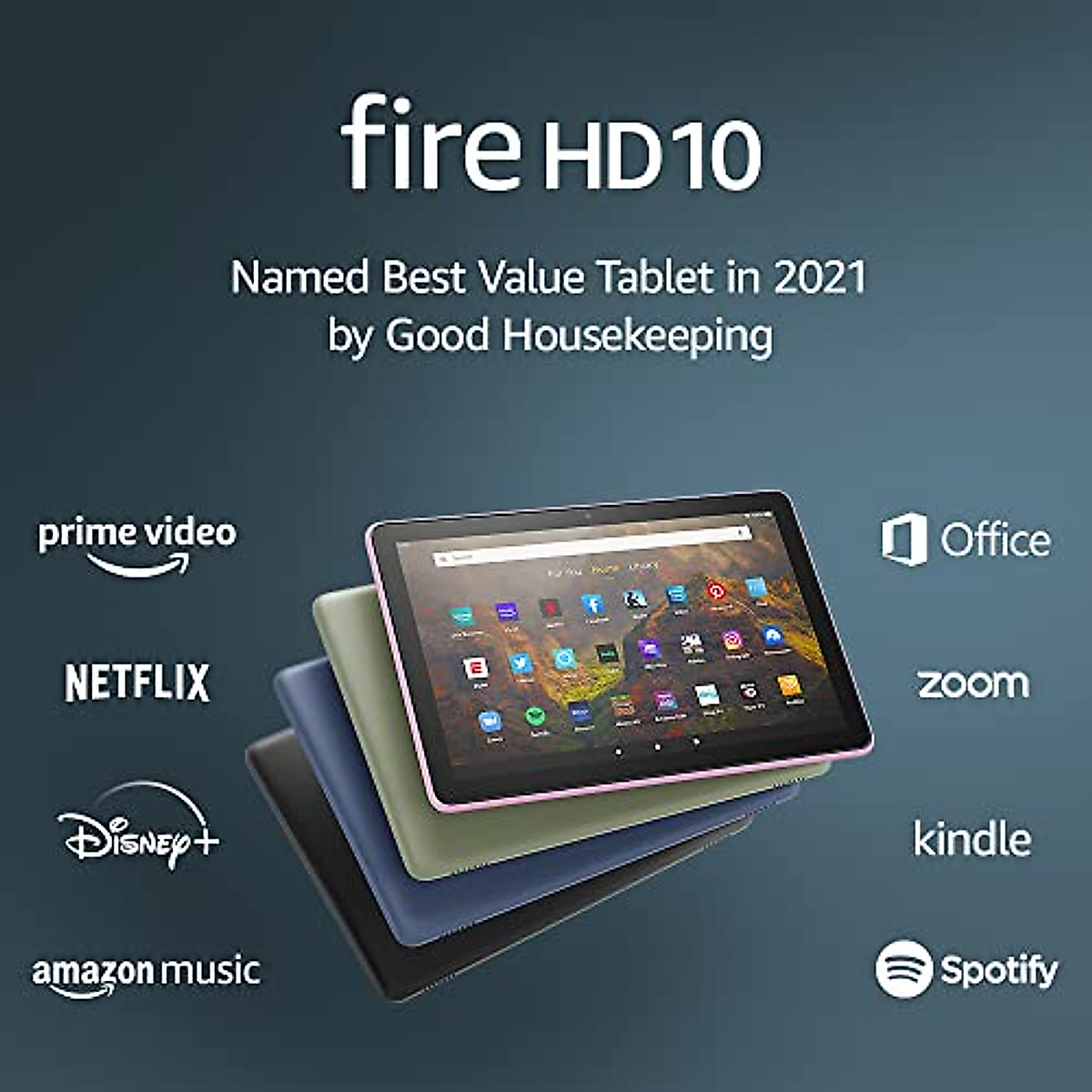 Amazon Fire HD 10 tablet, 10.1", 1080p Full HD, 32 GB, (2021 release), Lavender