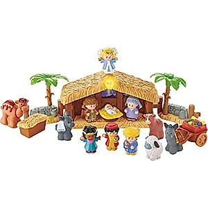 Fisher-Price Little People Deluxe Christmas Story, Nativity Playset with Light, Music and Figures for Toddlers Ages 1 and Up